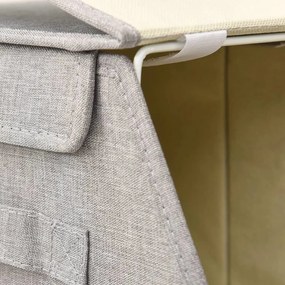 vidaXL Stohovatelné úložné boxy s víkem 4dílná sada textil [332900] Barva: grey and cream