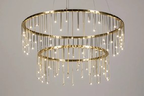 Závěsný LED lustr do obýváku Trinity Gold Platinum 65