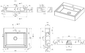 Sapho, ORINOKO umyvadlo 50x42cm, litý mramor, bílá, OR050