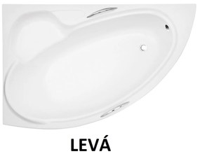 BESCO Asymetrická vana BIANKA Nožičky k vaně - S nožičkami, Rozměr vany - 150 × 95 cm, Způsob provedení - Levé - VANBIAN150L+OLVPINOZ