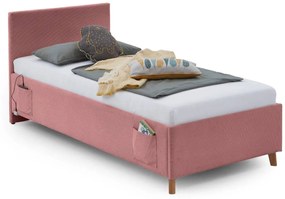 Dětská postel loop 90 x 200 cm s úložným prostorem růžová MUZZA