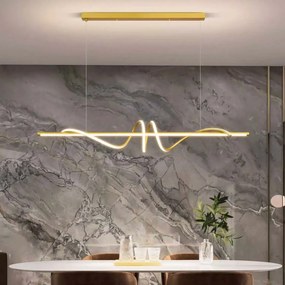 Toolight Toolight, LED závěsné osvětlení 120cm, 50W, 3000K, LHJ024-CP, zlatá lesklá, OSW-60015