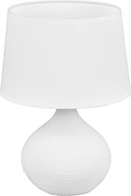 Bílá stolní lampa z keramiky a tkaniny Reality Martin, výška 29 cm