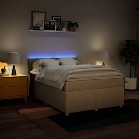 Box spring postel s matrací krémová 140x200 cm textil 3289008