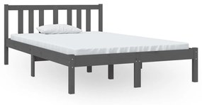 814856 vidaXL Rám postele šedý masivní borovice 120 x 190 cm Small Double