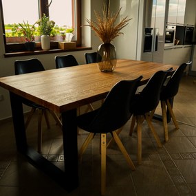 Wudboys Jidelní stůl - Square No.1 Barva kovu: Bílá, Dřevo: Dub, Rozměr: 1900x900, moderní skandinávský styl