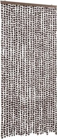 Závěs proti hmyzu hnědý a bílý 100 x 220 cm Chenille 325453