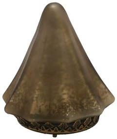 Hnědo-měděný skleněný dekorační svítící stromek LED Tree - Ø 14*16 cm