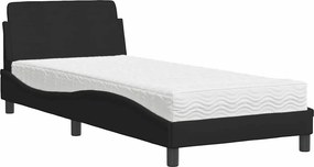 Postel s matrací Dover černá 90 x 200 cm textil 3208326