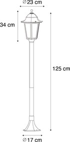 Klasické stojací venkovní svítidlo tmavě zelené 125 cm IP44 - New Orleans