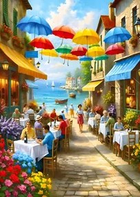 CHERRY PAZZI Puzzle Ulice s deštníky / 1000 dílků / 50 × 70 cm