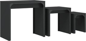 vidaXL Hnízdové konferenční stolky 3 ks černé kompozitní dřevo [837822]