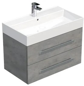 Koupelnová skříňka s umyvadlem SAT Cube Way 80x53x46 cm beton mat CUBE46802BESAT