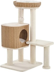 Škrabadlo pro kočky Yaheetech – béžová, 49 cm (délka) × 41 cm (šířka) × 91 cm (výška), 91 cm (256998930995)