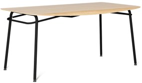 Černý dubový jídelní stůl Tabanda Troj 160x80 cm