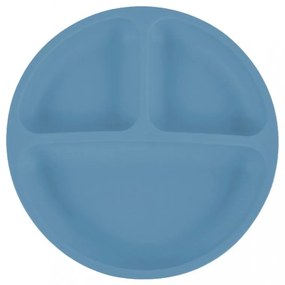 Pupyhou Dětský silikonový talíř / modrý