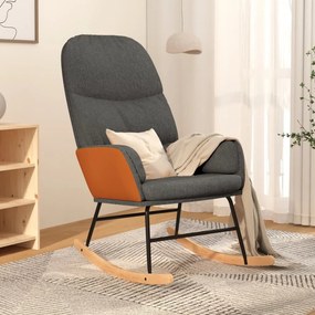 Houpací křeslo tmavě šedé textil 341043