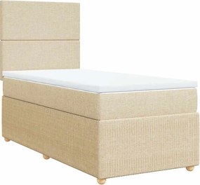 Box spring postel s matrací krémová 90x200 cm textil 3294237