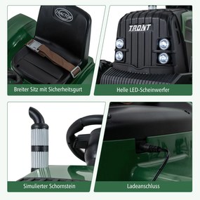 Costway 24 V Dětský elektrický traktor s přívěsem elektrické vozidlo