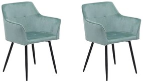 Sada dvou zelených jídelních židlí JASMIN Beliani