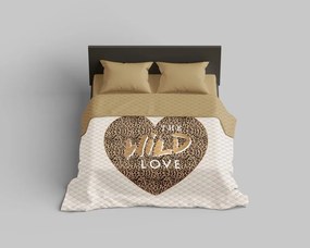 Detexpol Dekorační přehoz na postel 220x240 Wild love heart beige K 109 Holland 14