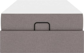 Rám postele s matrací 2 ks Taupe textil 3399449