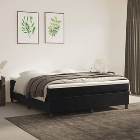 Box spring postel s matrací černá 180x200 cm samet,  3144695
