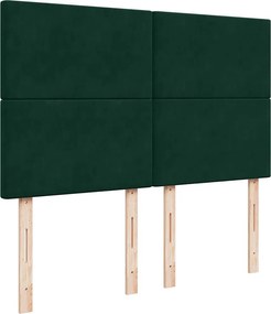 Box spring postel s matrací tmavě zelená 140x200 cm samet 3292355