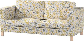 Potah na pohovku IKEA  Karlanda rozkládací, krátký barva žlutá látka pletený vzor, vzorované