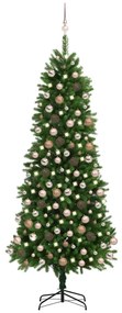 Umělý vánoční stromek s LED a sadou koulí 240 cm zelený,  3077643 HangarStore.cz