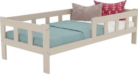 Benlemi Jednolůžko FENCE 4v1 se zábranou 90x200 cm + matrace ADAPTIC Zvolte barvu: Béžová, Zvolte zábranu: S jednou zábranou vpravo