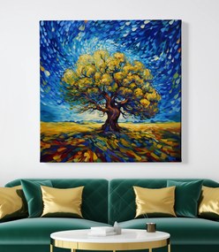 Obraz na plátně - Strom života mořské nebe FeelHappy.cz Velikost obrazu: 80 x 80 cm