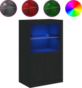 vidaXL Odkládací skříňka s LED osvětlením kompozitní dřevo [836624] Barva: Černá