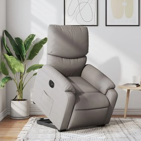 Elektrické zvedací polohovací křeslo taupe textil 3204856