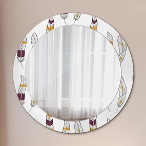Kulaté dekorativní zrcadlo Peří fi 70 cm