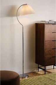 Bílá/v leskle stříbrné barvě látková stojací lampa (výška 165 cm) Celie – Jotex