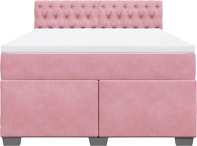 Box spring postel s matrací růžová 140x190 cm samet 3288617