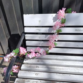 3D jarní dekorace girlanda květinová, 220 × 15 cm, růžová, Sakura