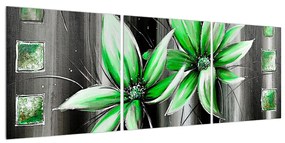 Moderní obraz květů (120x40 cm)