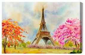 Obraz Eiffelova Věž Mezi Barevnými Stromy Nedostatek Nedostatek Plátno Canvas 40x30