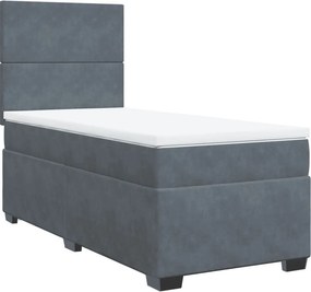 Box spring postel s matrací tmavě šedá 80 x 200 cm samet 3290757