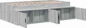 Rám postele se dveřmi Šedá Sonoma 90 x 200 cm Kompozitní dřevo 3335194