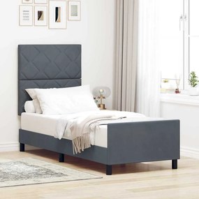 Postel s boxspringem s čelo Tmavě šedá 80 x 200 cm samet 3344970