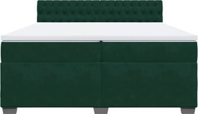 Box spring postel s matrací tmavě zelená 200x200 cm samet 3288711