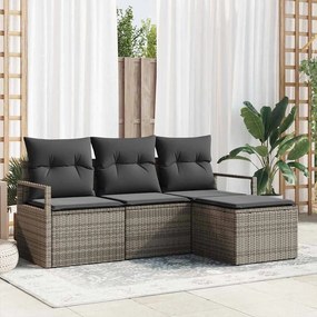 Set pohovek 4 ks Šedá polyratan 3354998