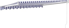 Zatahovací markýza modrá a bílá 3,5 x 2,5 m textil a hliník 3154422