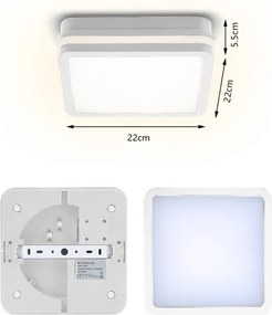 Brilagi - LED Venkovní svítidlo se senzorem BENE LED/18W/230V 22x22 cm bílá IP54