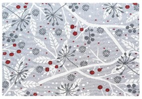 SCANquilt prostírání MOTIV listy, bobule šedočervená běhoun delší strana 100-170 cm