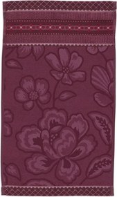 Pip Studio ručníky z bavlněného froté Jasmine Jacquard, tmavě růžové (Luxusní ručníky z bavlněného froté v designu Jasmine Jacquard v tmavě růžové)