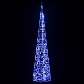 Akrylový dekorativní světelný LED kužel modrý 90 cm 328961